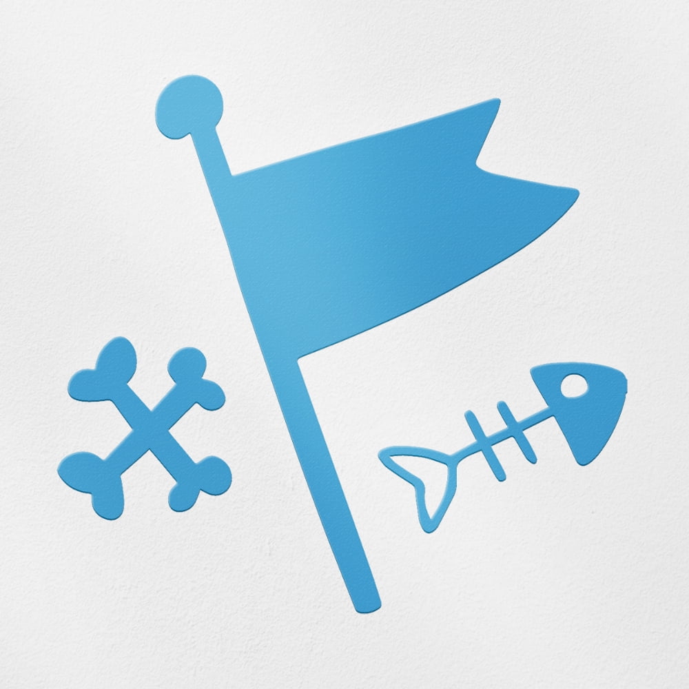 Transparent Decal Stickers Of Pirate Elements (Azure Blue) Premium ...
