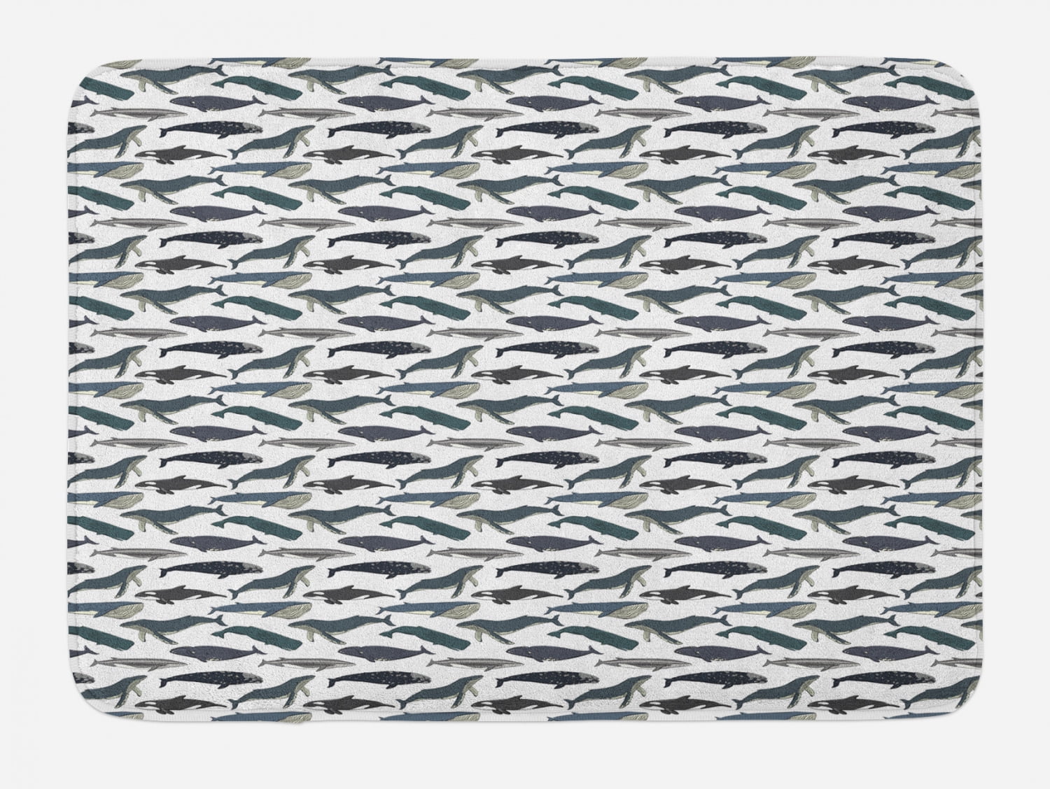 Whale Bath Mat, Marine Creatures Aquatic Swimming Humpback Whale ...