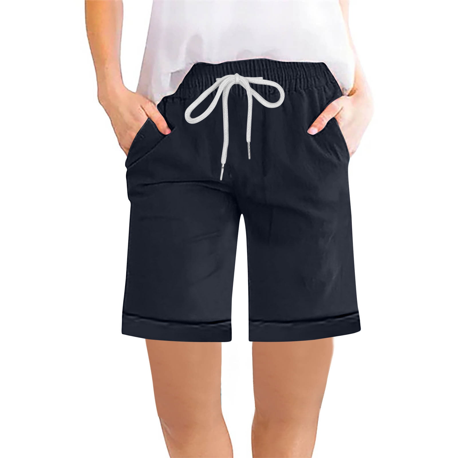 Hvobtty Women Casual Comfortable Shorts Pants, Women's Casual Solid ...