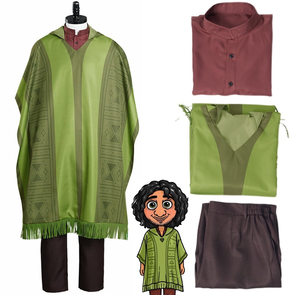 3Pcs/Set Encanto Bruno Cosplay Green Cape + Shirt + Pants Outfits ...
