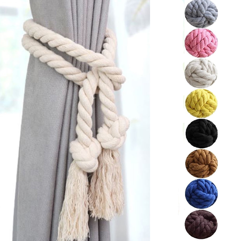 D-GROEE 2Pcs Simple Style Natural Solid Color Weaving Cotton Rope ...