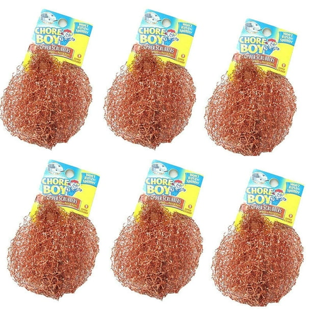 6 Pieces Chore Boy 100% Pure Copper Rust Free Scrubbers, for Pot and ...