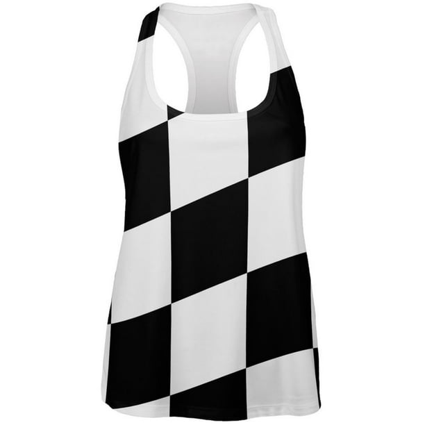 Old Glory - Finish Line Checkered Flag Wave All Over Womens Racerback ...