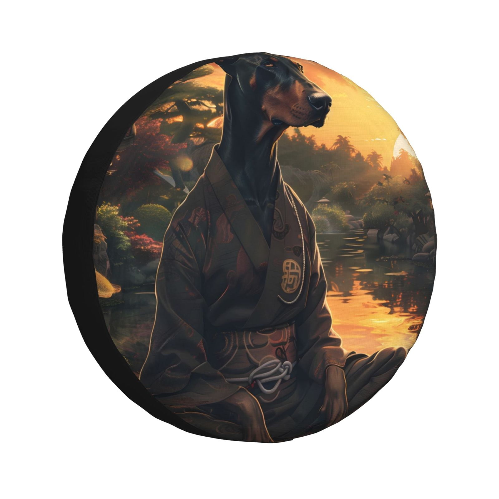 Balery Sunset Meditating Doberman Cubiertas para Neumáticos - Protector ...