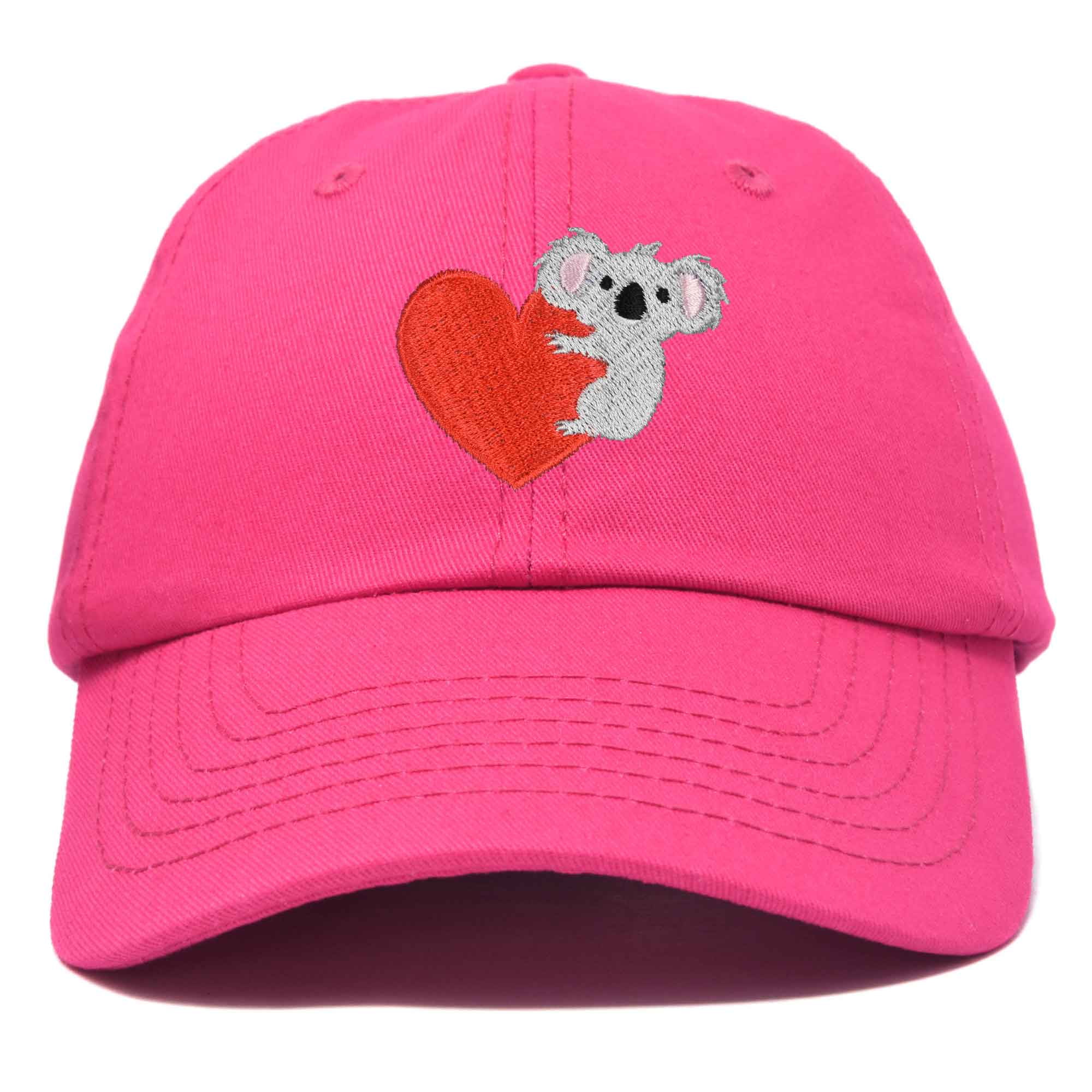 DALIX Cute Koala with Heart Hat Womens Embroidered Baseball Cap in Hot ...