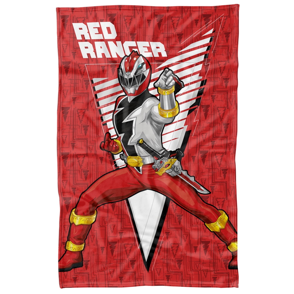 Power Rangers: Dino Fury Blanket, 36'x58' Red Ranger Character Fleece ...