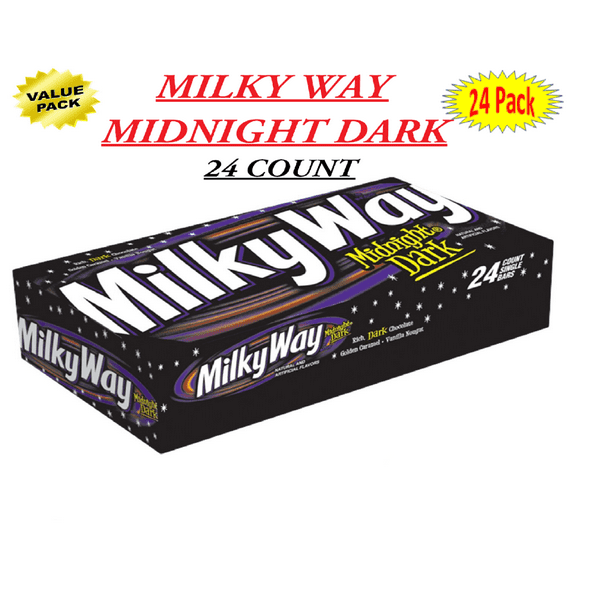MILKY WAY Midnight Dark Chocolate Caramel Nougat 24 - 1.76 oz ...