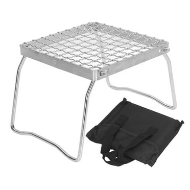 BENTISM Folding Campfire Grill, 18" Portable Camping Grates Over Fire ...