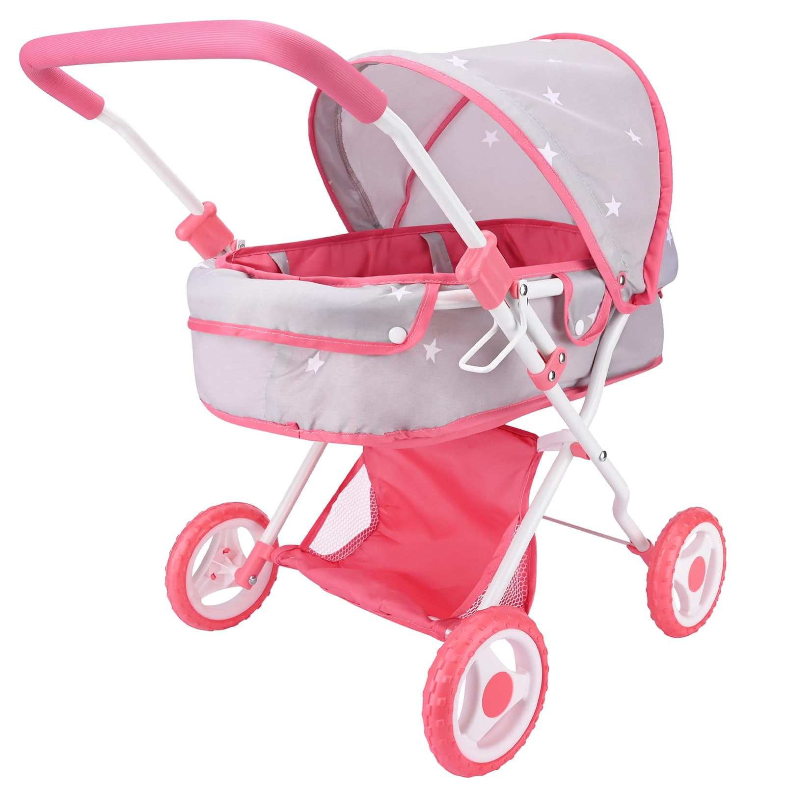 Carrito Baby Doll Bebamour 2 en 1 con capazo extraíble, color gris ...