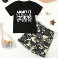 Bjutir Toddler Boys Outfit Set Letter Print Short Sleeve Crew Neck Tops ...