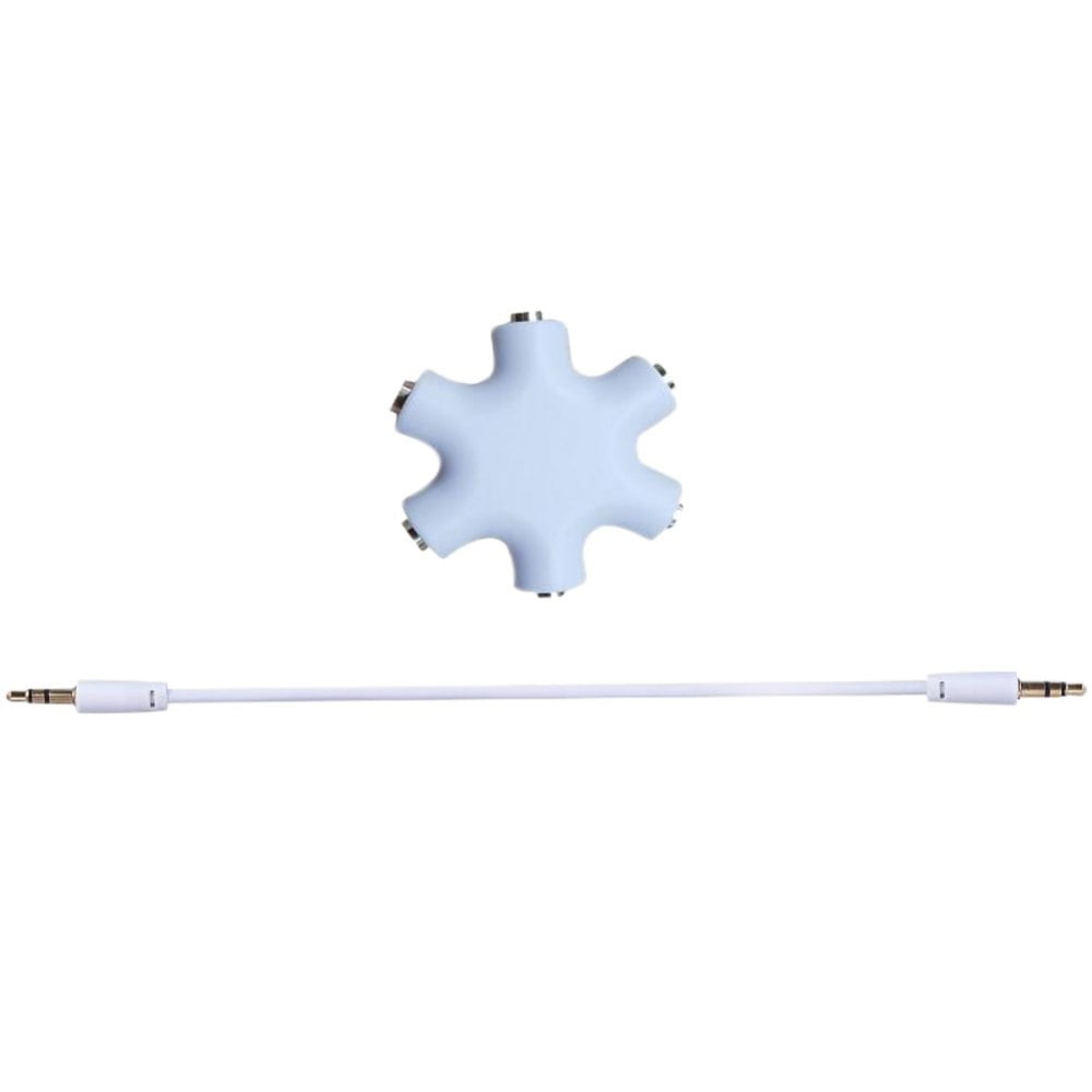 3.5mm Multi Headphone Audio Splitter 6-Jack Female Connector Adapter ...