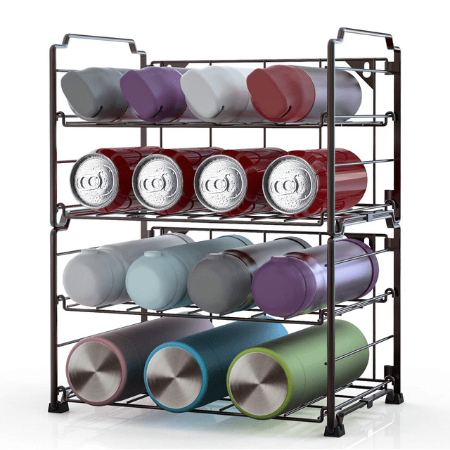 Water Bottle Organizer Room Decor Adjustable Can Storage, 2 Pack ...