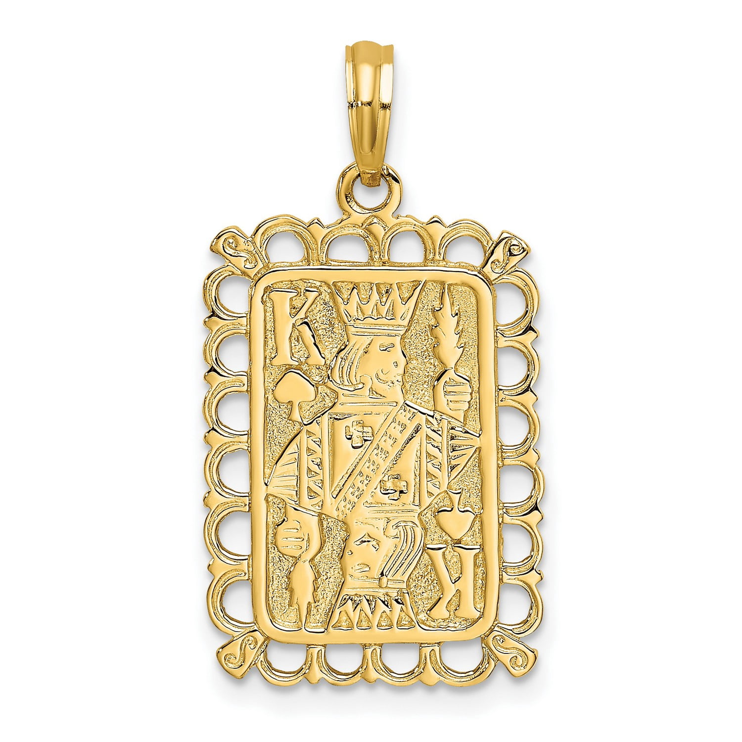 King Playing Card Charm In Real 14k Yellow Gold 22 mm x 16 mm - Walmart.com