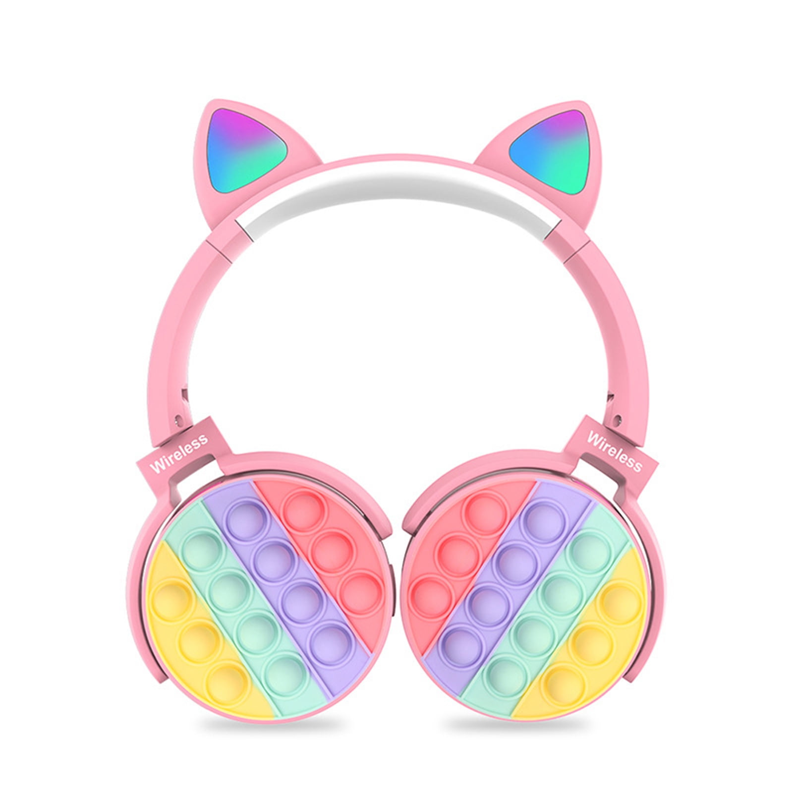 Wireless Bluetooth On-Ear Pop Fidget Headphone Rainbow Color Fidget ...