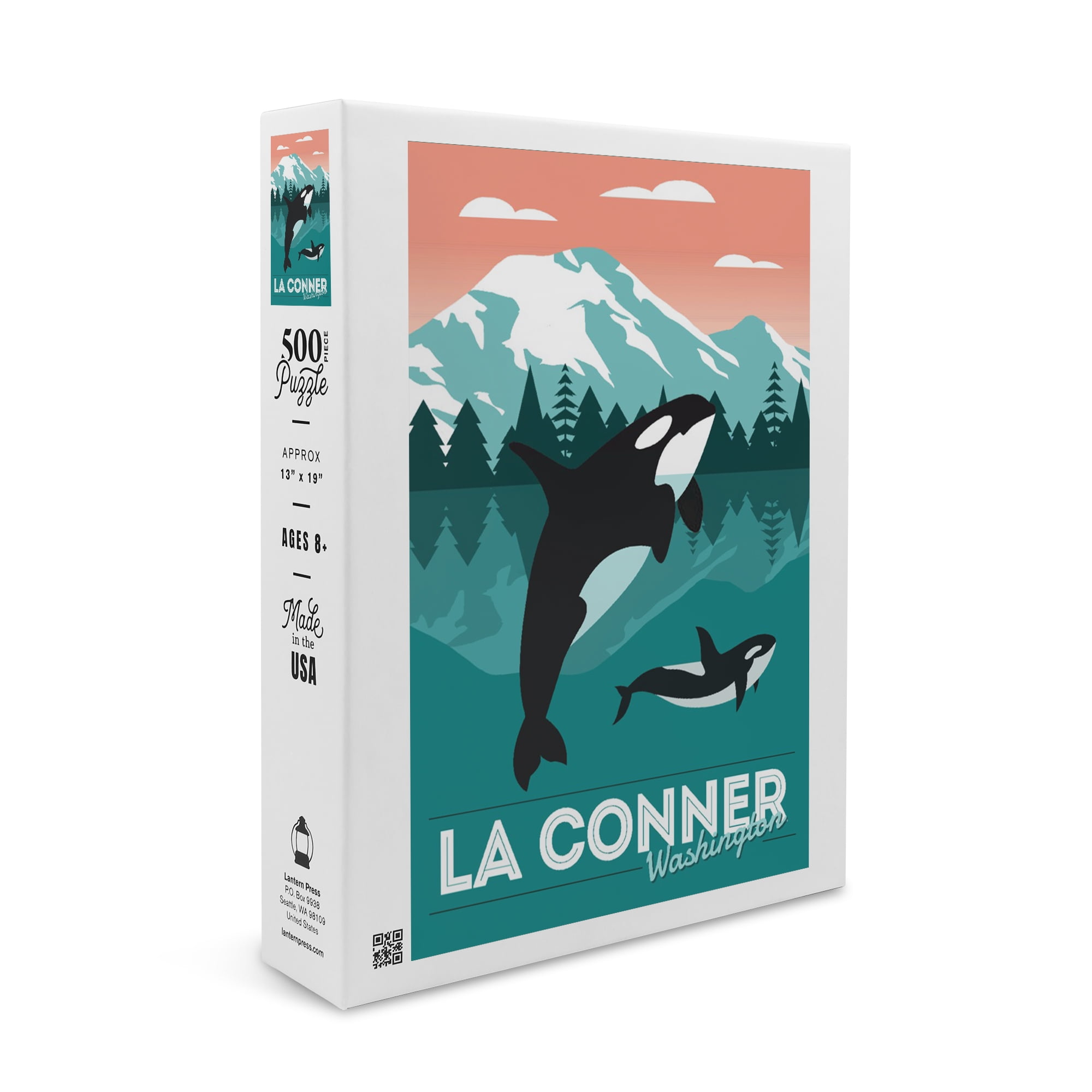 La Conner, Washington, Orca Whale and Calf, Vector (19x27 inches ...