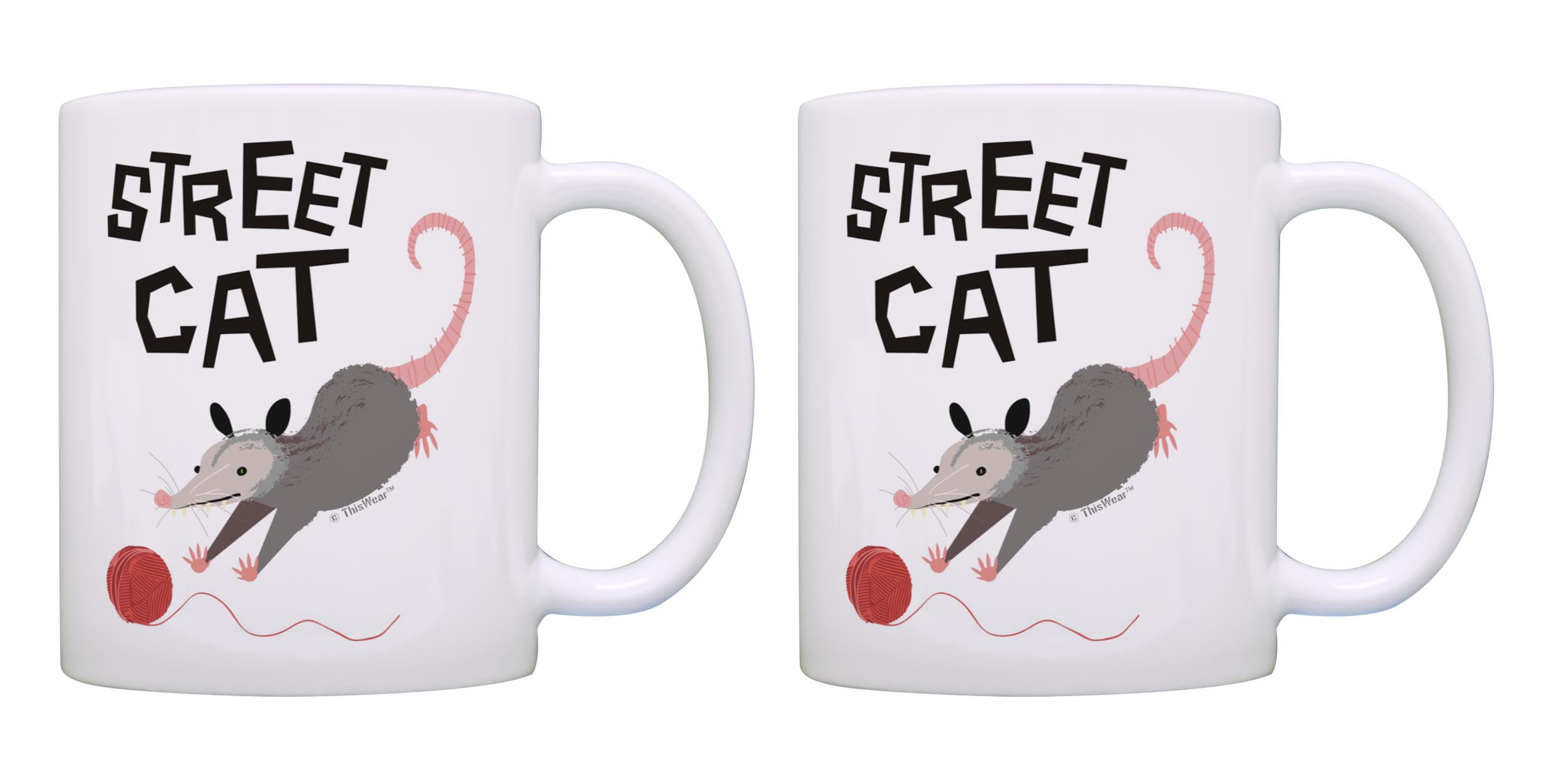 ThisWear Funny Opossum Mug Set Street Cat Animal Mugs Pet Opossum Gifts ...