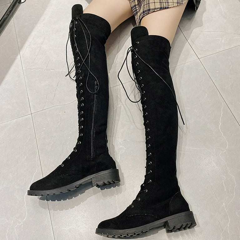Honeeladyy Women's Over The Knee Thigh High Boots Lace up Honeeladyy Women's Over The Knee Thigh High Boots Lace up
