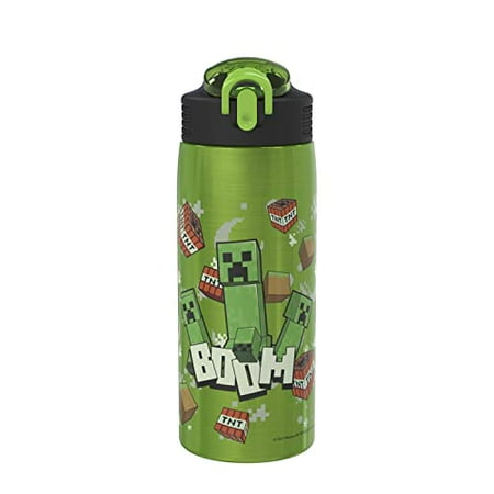 Zak Designs Minecraft Water Bottle for Travel and at Home, 19 oz Vacuum ...