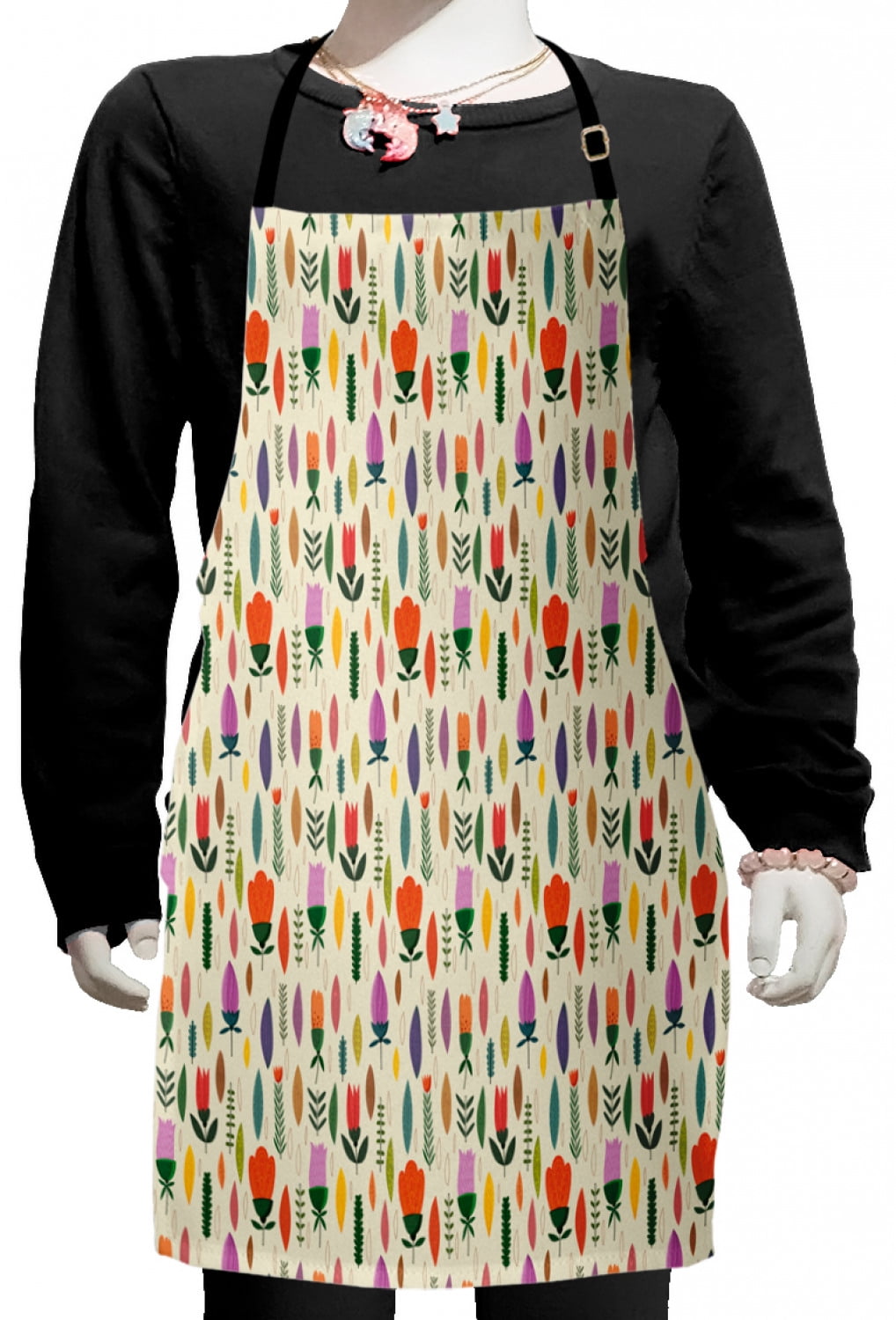 Spring Kids Apron, Seasonal Fun Pattern in Pastel Shades with Different ...