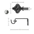 Montevilla Core Ribbed Knob 5/8" Curtain Rod Set - Walmart.com