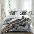 4 Piece Duvet Cover Set Cal king, Abstract Marble Texture Art Soft ...
