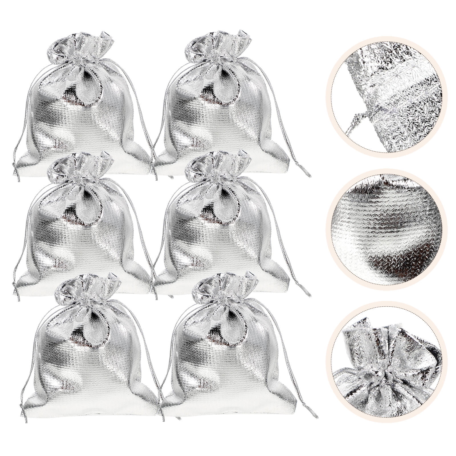 Click here for Washwepe 30pcs Small Plated Silver Drawstring Bags... prices