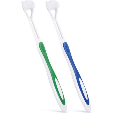 2 Pieces 3 Sided Autism Toothbrush Three Bristle Travel Toothbrush for ...