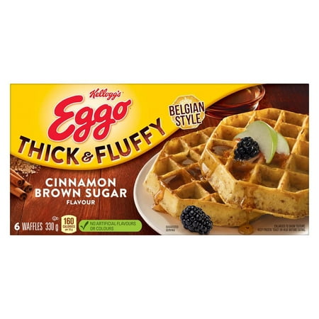 EGGO Thick & Fluffy Cinnamon Brown Sugar Flavour Belgian Waffles, 330g ...