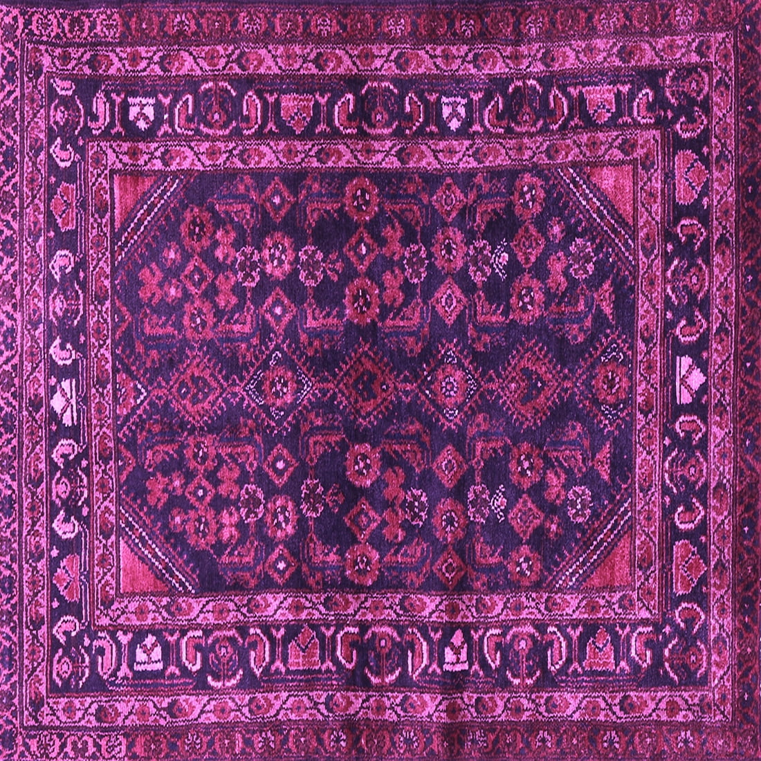 Ahgly Company Indoor Square Persian Purple Traditional Area Rugs, 6 ...