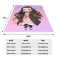 Demon Slayer: Kimetsu no Yaiba Nezuko Chibi Sakura Theme Flannel Fleece ...