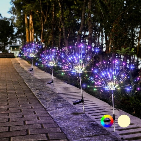 【Ready Stock】90 LED Solar Powered Firework Starburst Stake Fairy Light ...