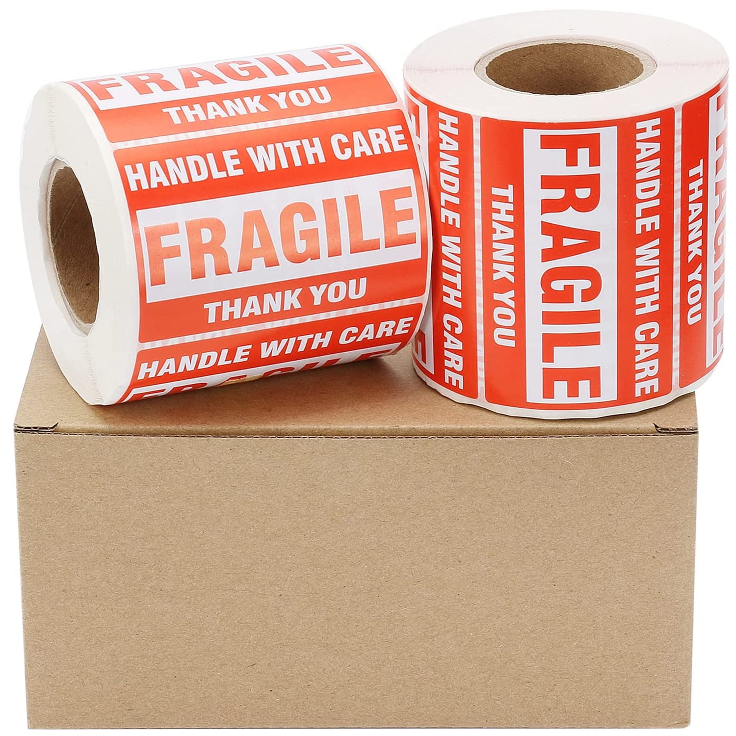 Ryhampaper 1000 Fragile Stickers 2 Rolls 2'' x 3'' Fragile - Handle ...
