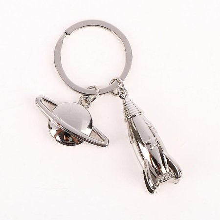 Metal Rocket Keychain Men Dream Planet Spaceship Key Chain Space ...