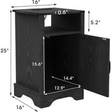 Heynemo Farmhouse Nightstand Set of 2 with Charging Station, Wooden ...