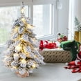 PayUSD 24in/2ft Snow Flocked Pre-lit Mini Christmas Tree with 40 Lights, Tabletop Home Decor ...