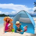 Double Beach Tent Sunshade UPF 50+ with Waterproof Groundsheet ...