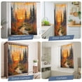 Bathroom Shower Curtain Fall Watercolor Forest Tree Waterproof Shower ...