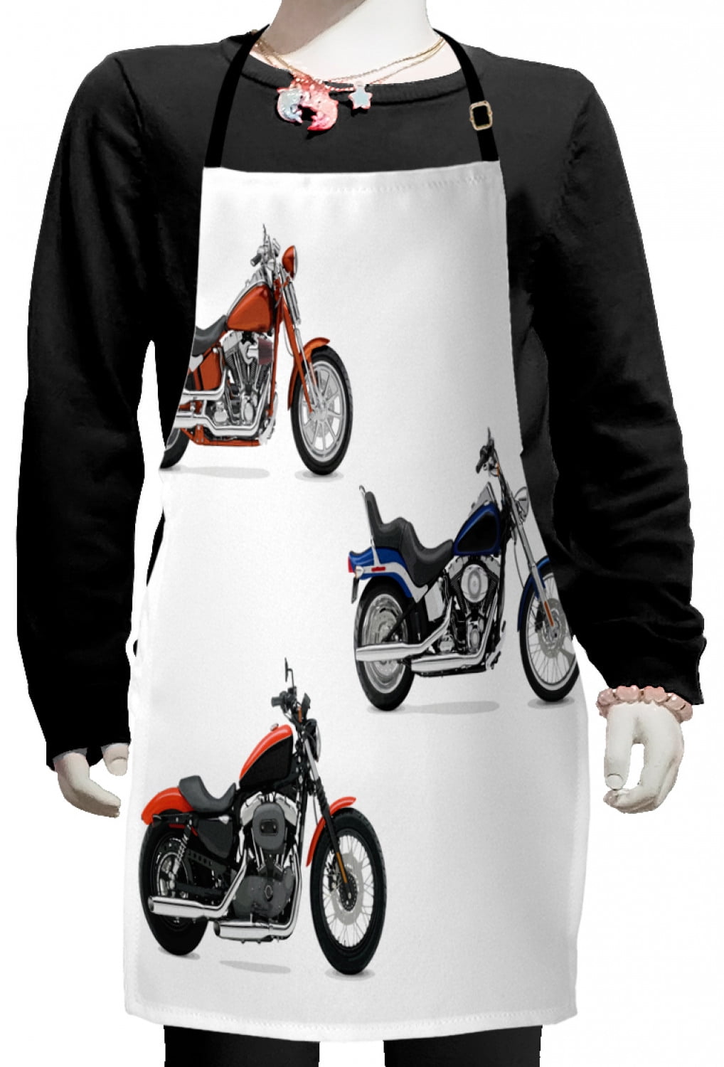 Motorcycle Kids Apron, Illustration of 3 Motorcycles Freedom Transport ...