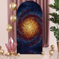Arch Backdrop 7.2 Ft, Orange Blue Abstract Spandex Stretch Fitted Arch ...
