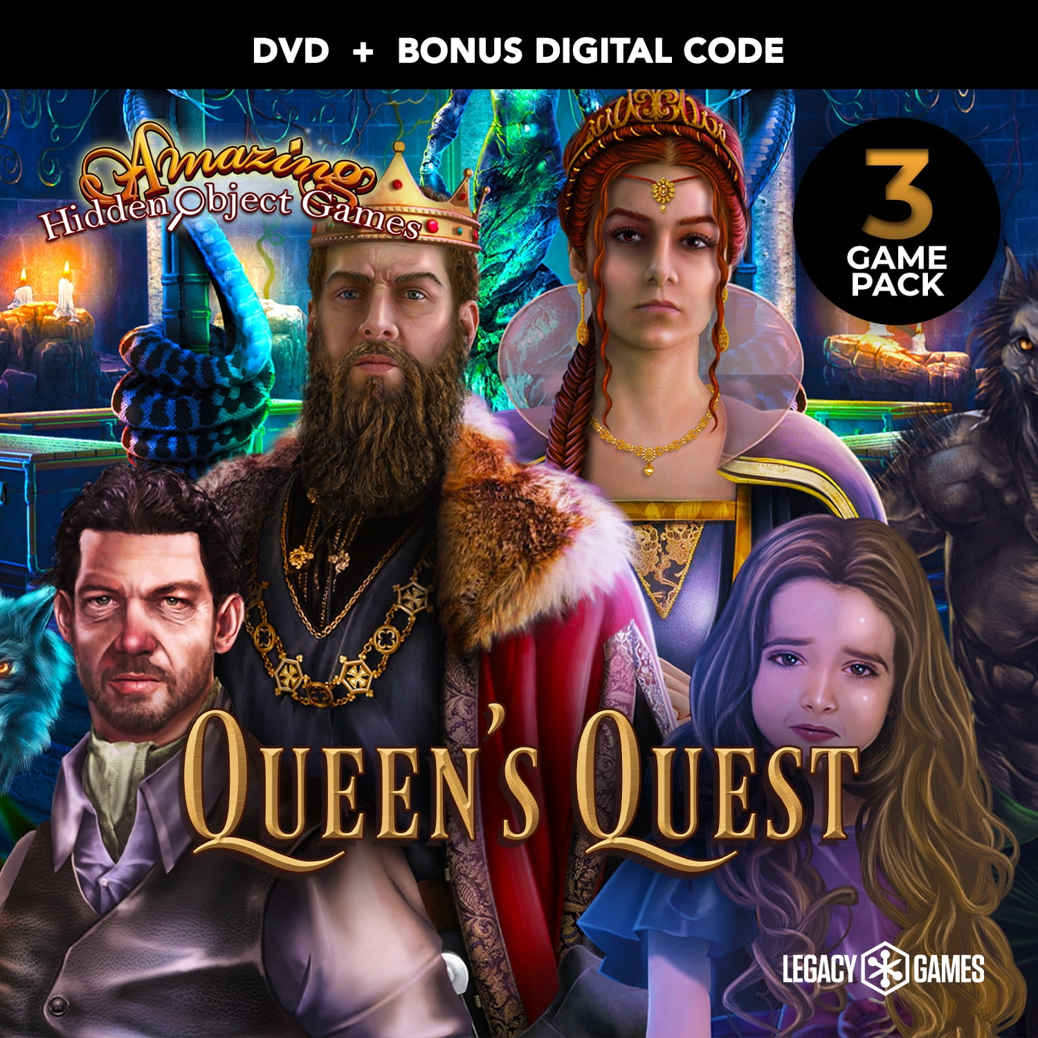 Amazing Hidden Object Games: Queen's Quest - 3 Pack, PC DVD with ...