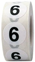 Circle Dot Number 6 Stickers | 0.75" Inch Round | 500 Pack - Walmart ...