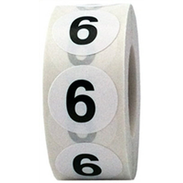 Circle Dot Number 6 Stickers | 0.75" Inch Round | 500 Pack - Walmart ...