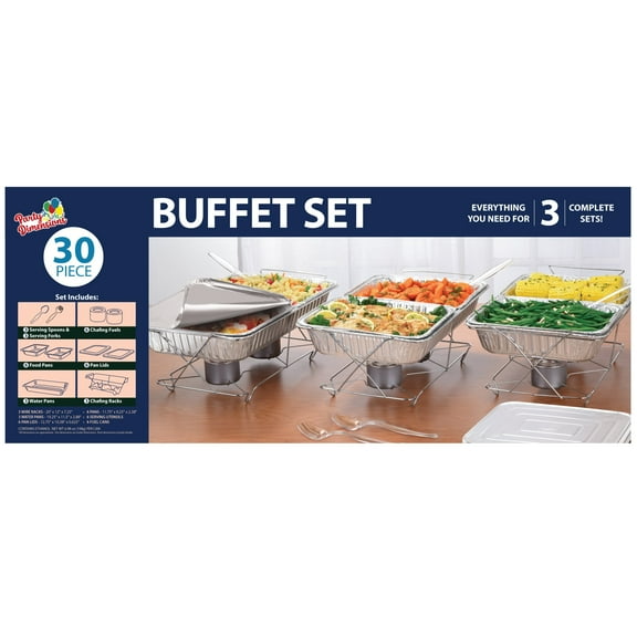 "Diplastible Disposable Chafing Dish Buffet Set, Food Warmers with Foil ...