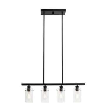 Hampton Bay Lainey 4-Light Bronze Chandelier Light Fixture with Clear ...