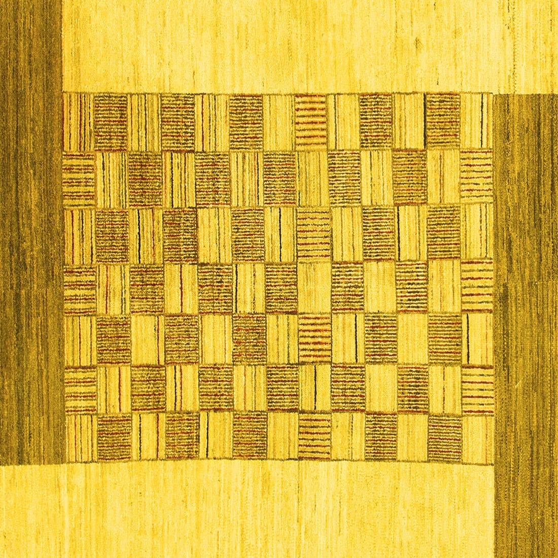 Ahgly Company Machine Washable Indoor Square Checkered Yellow Modern ...