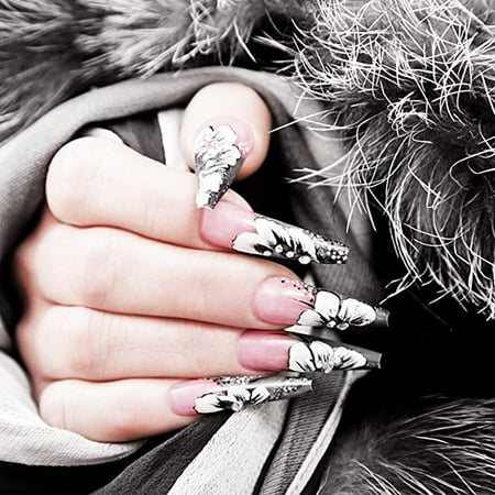 100 Pieces False Nail Extension Art Craft Removable Art Fake Fingernail ...