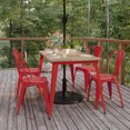 BizChair Commercial Indoor/Outdoor Dining Table with Umbrella Hole, 30 ...