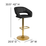 Flash Furniture Erik Contemporary Black Vinyl Adjustable Height ...