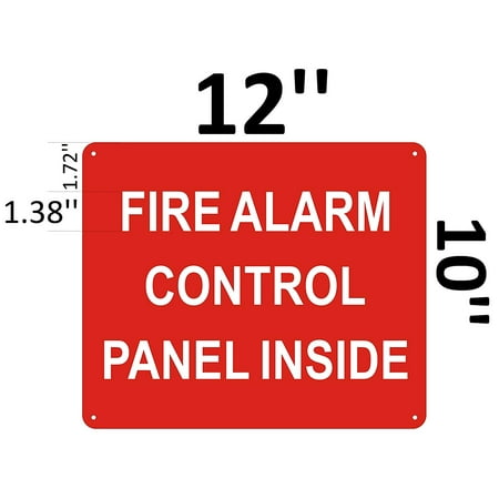 FIRE ALARM CONTROL PANEL INSIDE SIGN - Reflective !!! ( ALUMINUM 7X10 ...