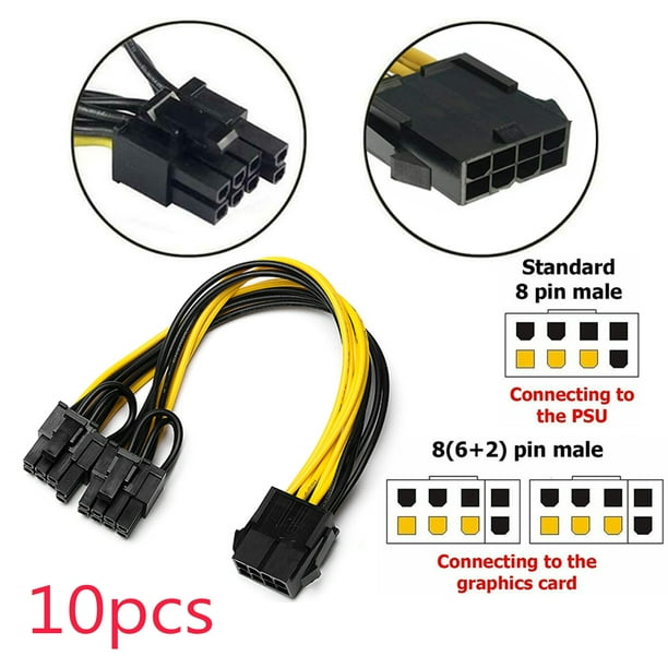 DODOING Pcie Splitter 8 Pin Female to Dual Pcie 8（6+2）pin Male Express ...